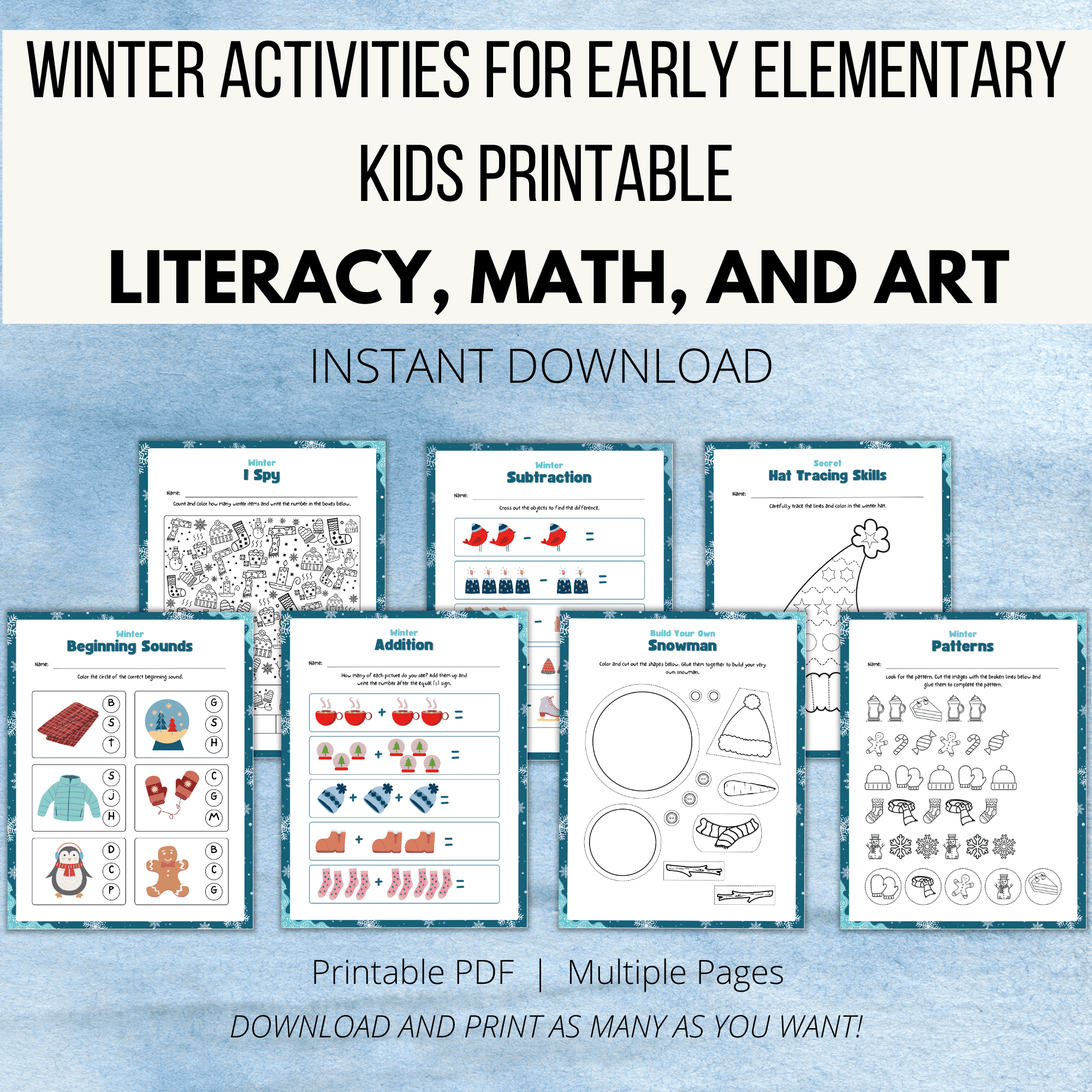 4 Engaging Winter Activities Printable Products for Kids of All Ages ...